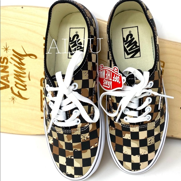 Vans | Shoes | Vans Authentic Checkerboard Brown Womens Canvas | Poshmark